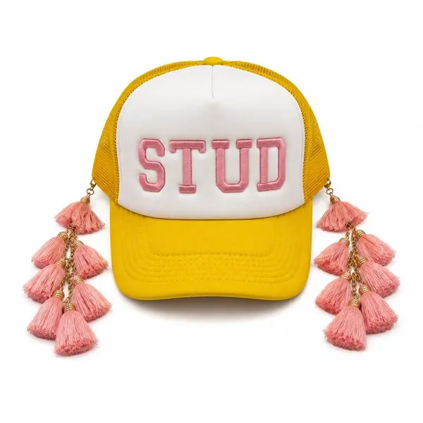 JULIA CLANCEY Stud Luxe Chacha Trucker Cap - Yellow