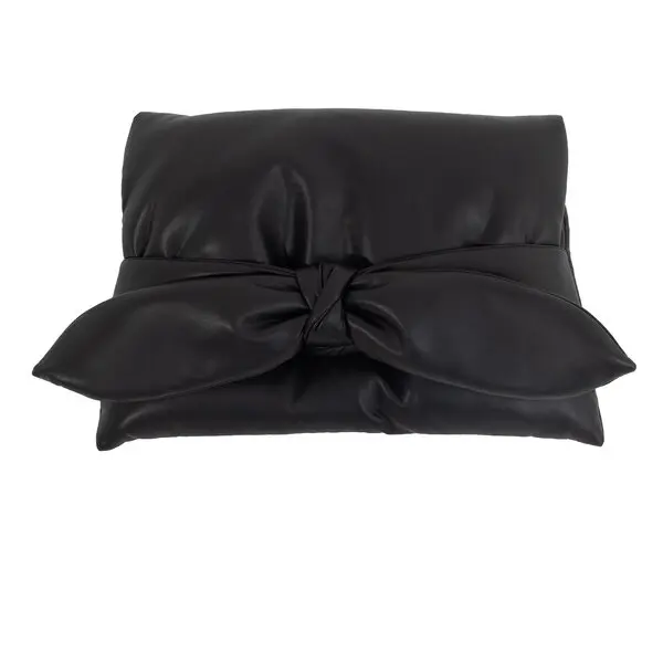 JULIA ALLERT Bow-detail Faux Leather Clutch - Black