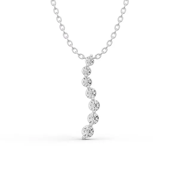 SEREIA OFFICIAL 14k Gold 0.25 Ct Necklace Lab Grown Diamond Journey Pendant White Gold - Silver