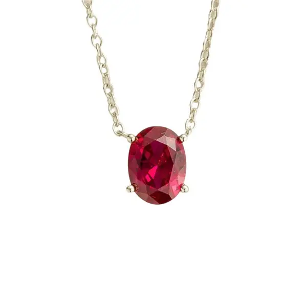 JUVETTI  Silver / White / Red Ovo White Gold Necklace Set With Ruby - Silver/white/red