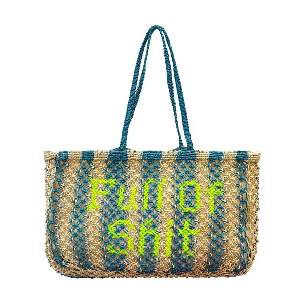 LILLY LOVES Full Of Shit Jute Bag - Blue