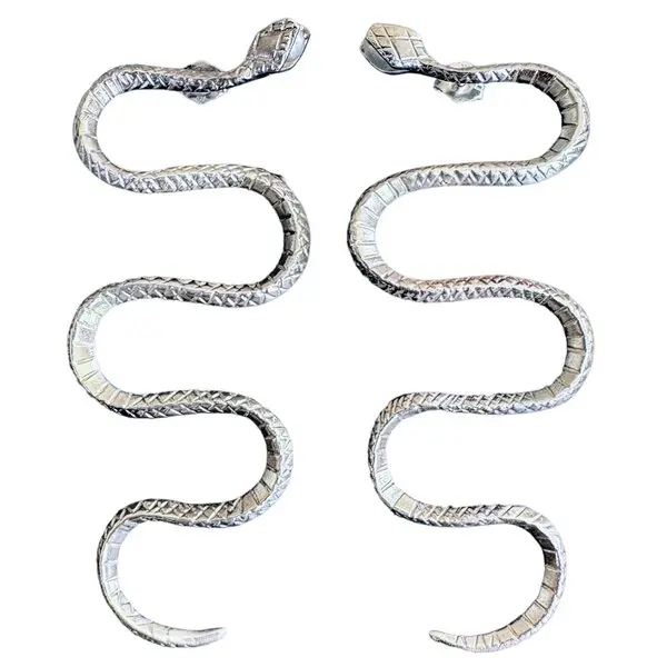 AKI ROC JEWELRY Inca Snake Earrings Sterling - Silver