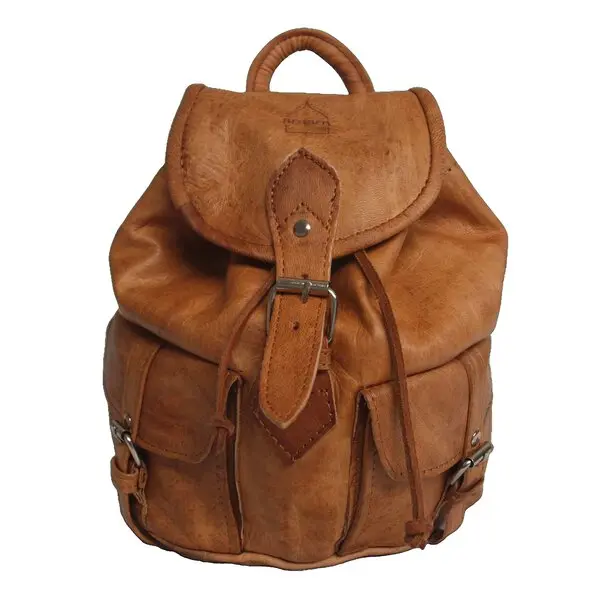 BERBER LEATHER Neutrals / The Larache Small Rucksack In Tan - Brown