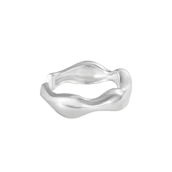 EVERY WAVE Undulating Molten Flow Sterling Ring - Silver