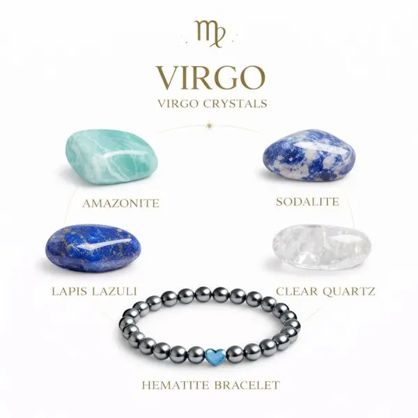 MINERALGEMS ✩ STUDIO Virgo Zodiac Crystal Box - Blue