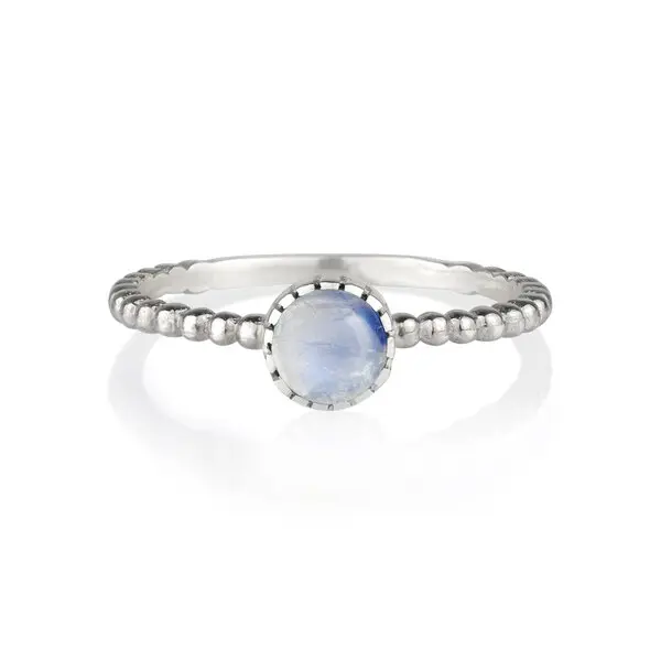 CHARLOTTE'S WEB JEWELLERY Rawa Silver Stacking Ring Moonstone