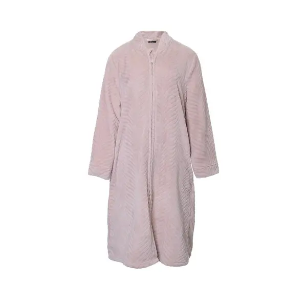 PRETTY YOU Cosy Chevron Housecoat In Rose - Pink
