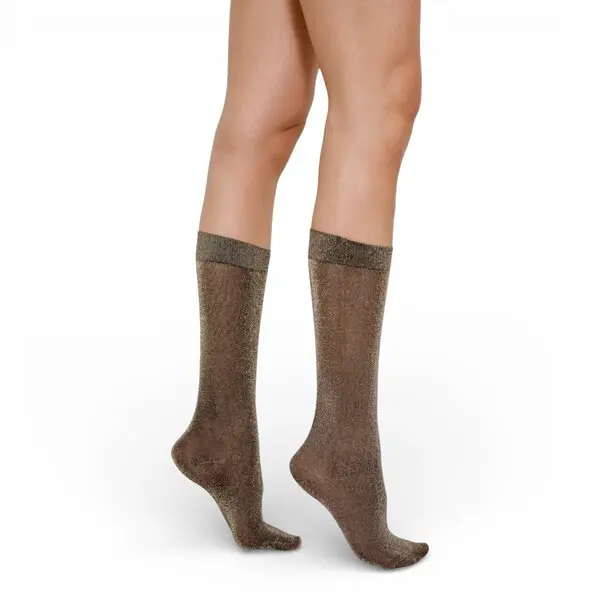 HIGH HEEL JUNGLE BY KATHRYN EISMAN Glitterati Tall Socks - Black