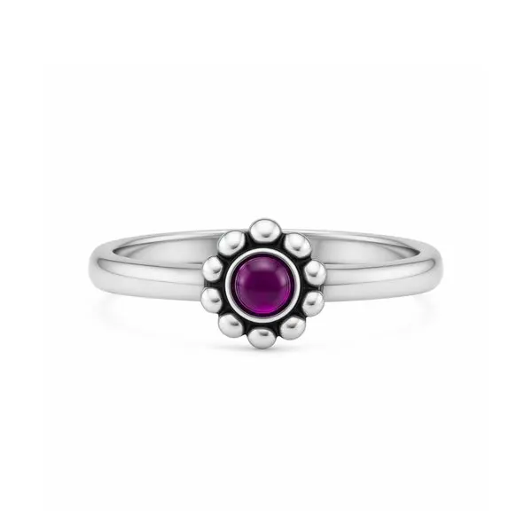 UNALOE Sterling Violet With Stone Ring – Symbolic, Nature-inspired, Adjustable Handmade Ring - Silver