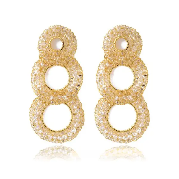 LAVISH BY TRICIA MILANEZE Clear & Gush Handmade Earrings - Gold