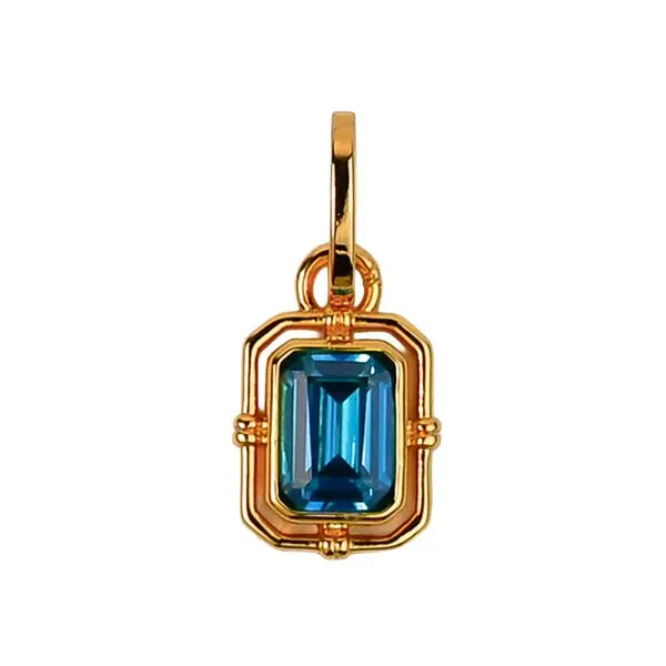 ZYNNIA COLLECTIVE Gold / Blue December/blue Topaz Birthstone Charm - Gold/blue