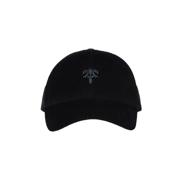 Place Of Ëlms Cap In Corduroy And Leather - Black