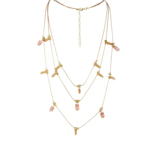 Saachi Multi Layered Light Necklace - Pink