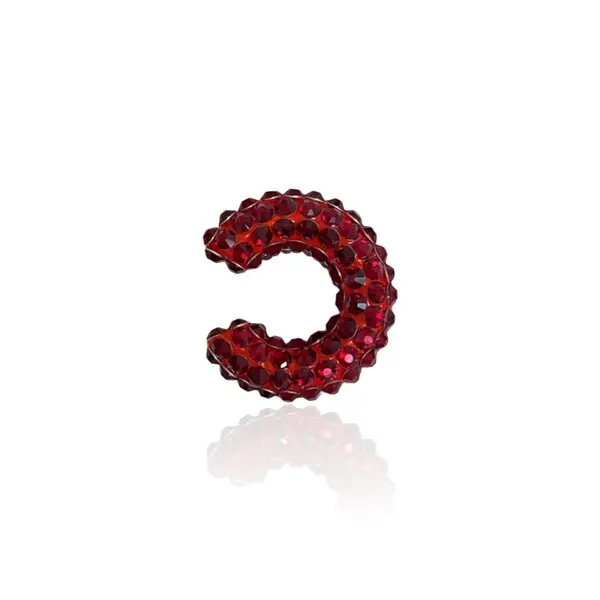 PINAR OZEVLAT Crystallised Lily Ear Cuff - Red