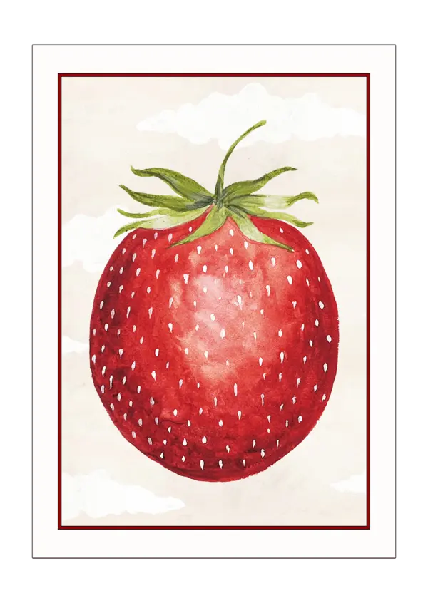 BELL HUTLEY Floating Bosch Strawberry Print - Red