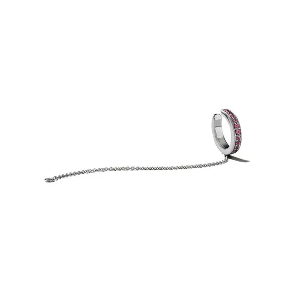ONI Pink Tourmaline Studded Ear Cuff - Silver