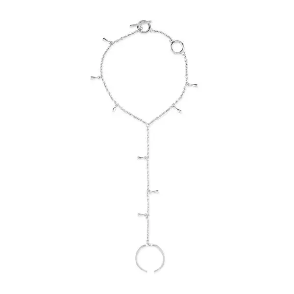 LUCY QUARTERMAINE Sterling Multi Drop Hand Chain - Silver
