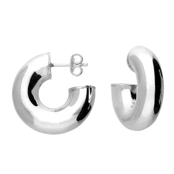 WARE COLLECTIVE Chubby Curve Hoop Earrings - Silver