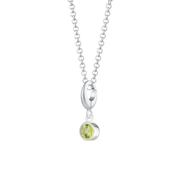 LILY CHARMED Sterling August Birthstone Charm Necklace Peridot - Silver