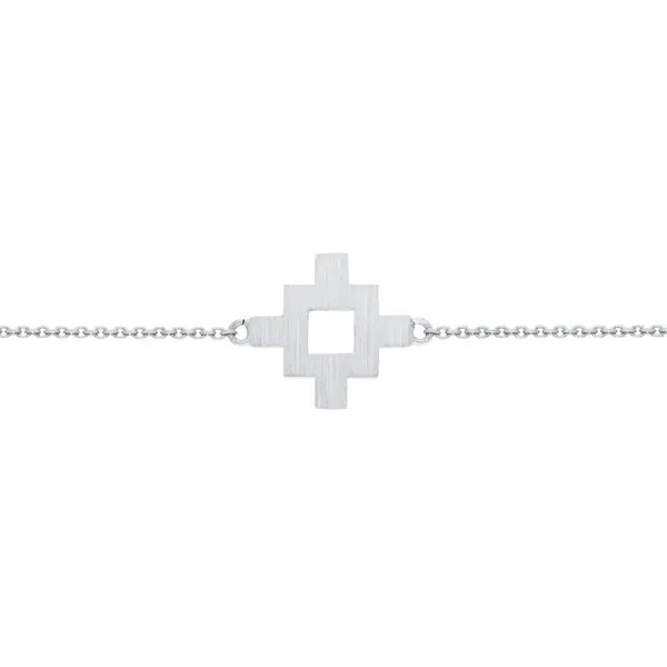 SHEIDA FARROKHI Silver / White Minimal Flower Bracelet Solid White Gold - Silver/white