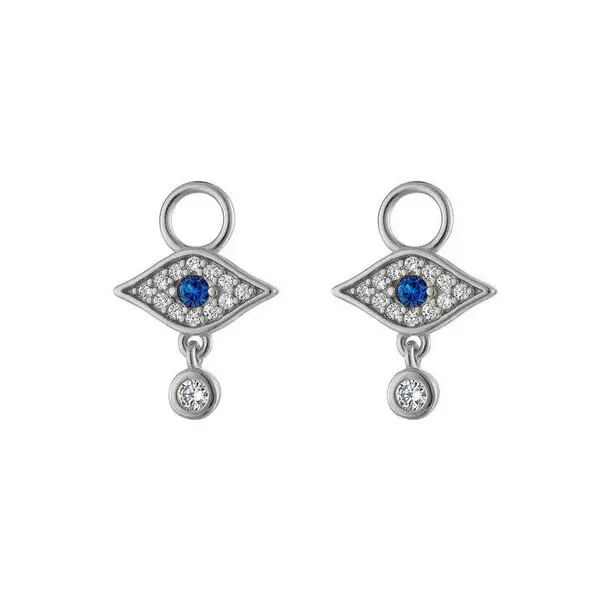 OUTOFOFFICE Evil Eye Huggies Earring Charm - Silver