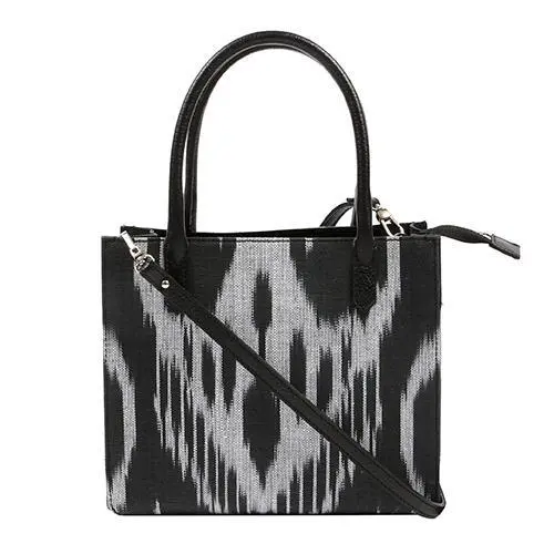 SJW BAGS LONDON Norfolk Ikat Bag - Black
