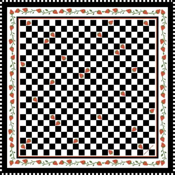 JESSIE ZHAO NEW YORK Double Sided Silk Scarf Of Checkerboard Imagination - Black