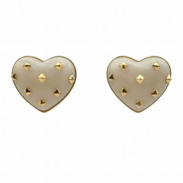 MICHAEL NASH JEWELRY Cosette Mother Of Pearl Heart Resin Stud Earrings - White