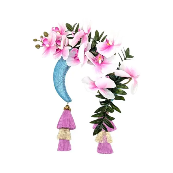 JULIA CLANCEY Snazzy Matilda Orchid Swinglette Bloom Flower Band - Blue