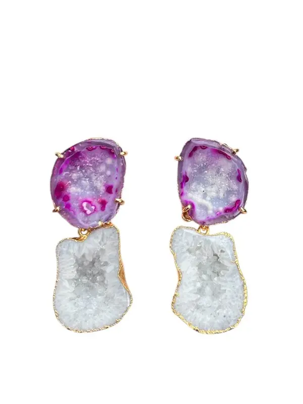 MAGPIE ROSE Pink Swirl & Earrings - White