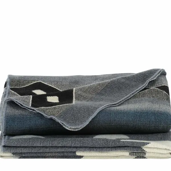 ALPACA LOCA Plaid/throw Native Alpaca Wool - Grey