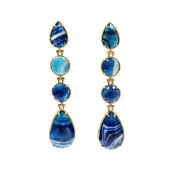 FARRA Elegant Agate Dangle Earrings