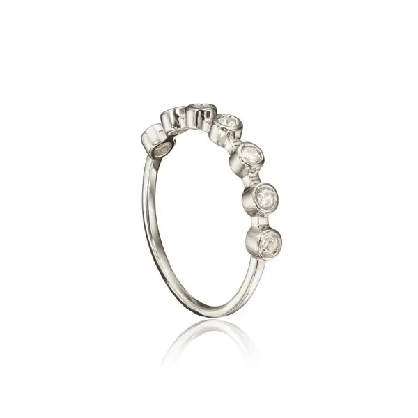 LILY & ROO Sterling Round Diamond Style Eternity Ring - Silver