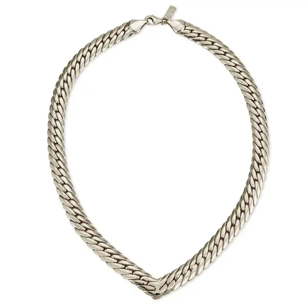 GLAMROCKS JEWELRY Chevron Statet Collar - Silver
