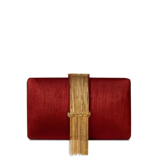 SIMITRI Cherry Fringe Clutch - Red