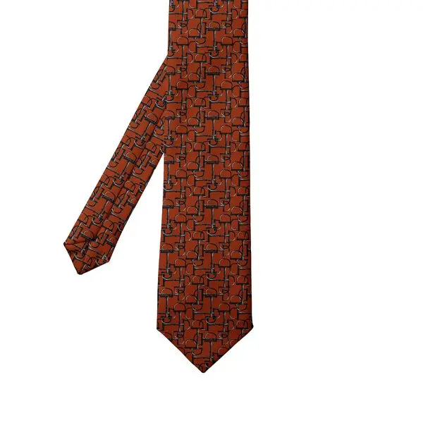 NEIGHTIV Tie And Pocket Square Set- Bits Harmony - Orange