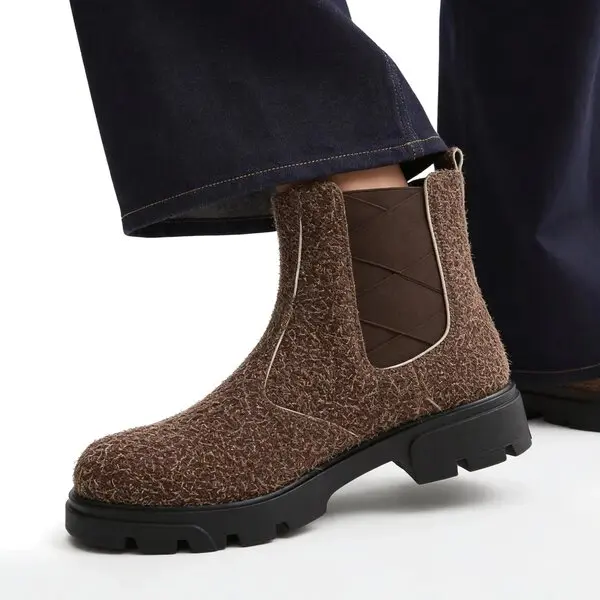 BY VIRGO Thera Handcrafted Mohair Leather Boot - Brown