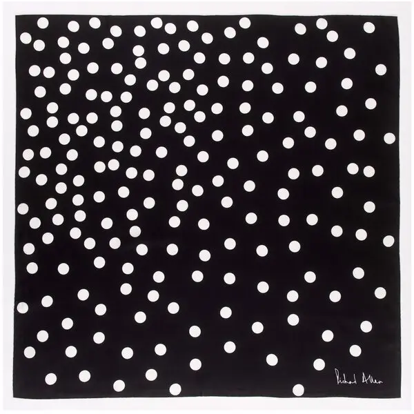 RICHARD ALLAN LONDON Large & White Polka Silk Scarf - Black