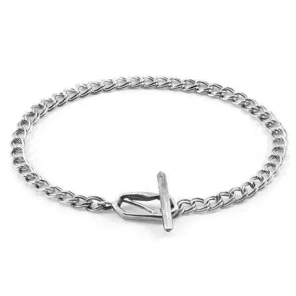 ANCHOR & CREW Florence Twist Chain T-bar Bracelet - Silver