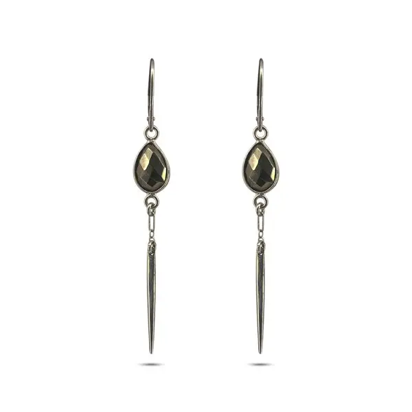 GREYEWOLFE Silver / Grey Sterling Silver Pyrite Stunners - Silver/grey