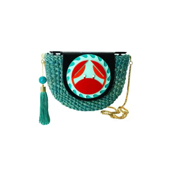 GISSA BICALHO Red / Green Handmade Acrylic Bag Half Moon Siri Red - Red/green