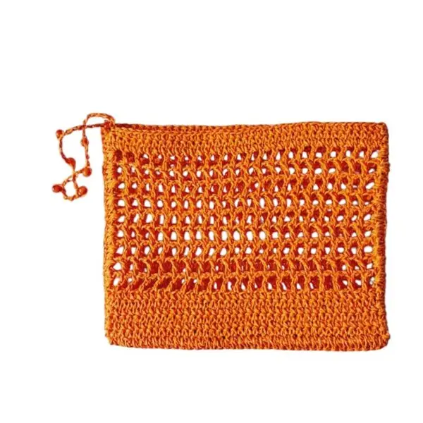 SPRINGMOONATELIER Handmade Raffia Tote Bag Elegant Inspiration Effortless Chic - Orange