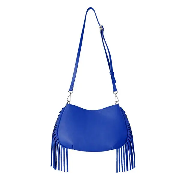 F3ROG BY RANA Cobalt Crossbody Mini Gordon Fringe Bag - Blue