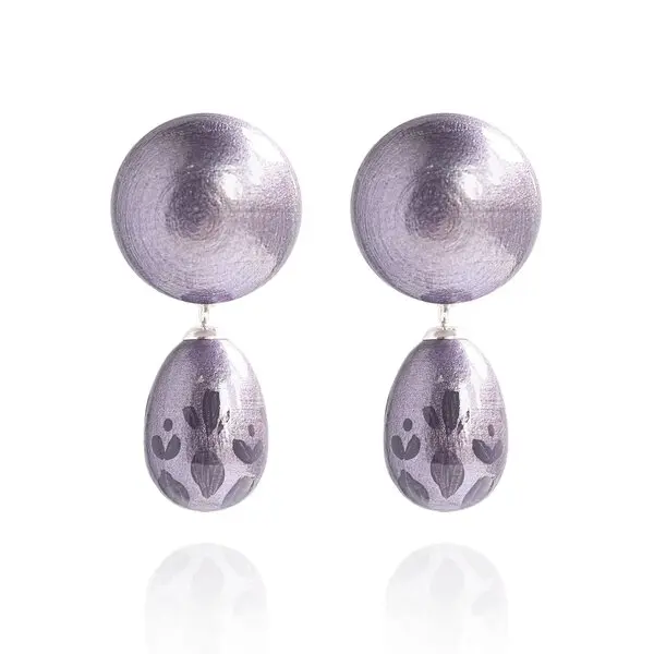SAULE LABEL Calista Earrings In Violet Ash - Purple