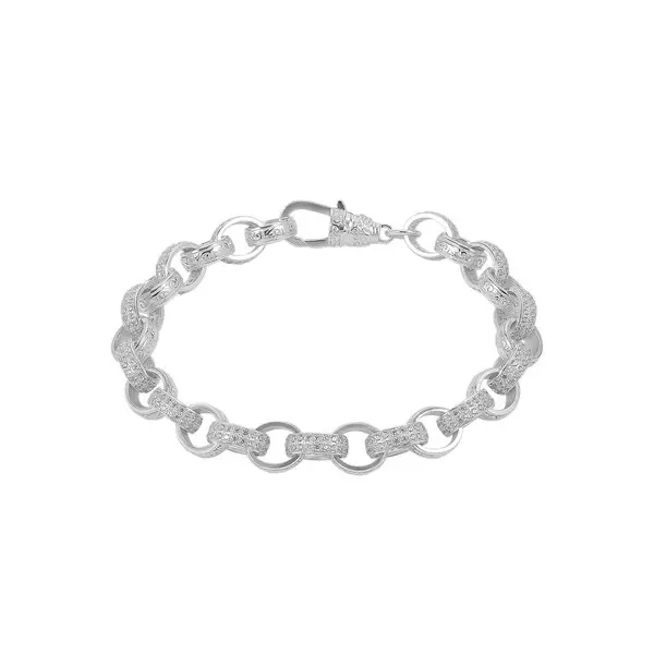 SPERO LONDON Sterling Pave Bachelor's Large Belcher Chain Bracelet - Silver
