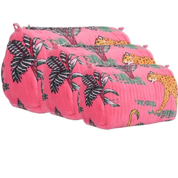 CYC The Jungle Velvet Three Piece Travel Set - Pink