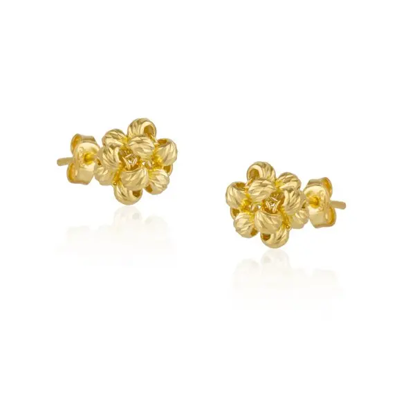 SPERO LONDON Sterling Silver Dorissa Beaded Stud Earring - Gold