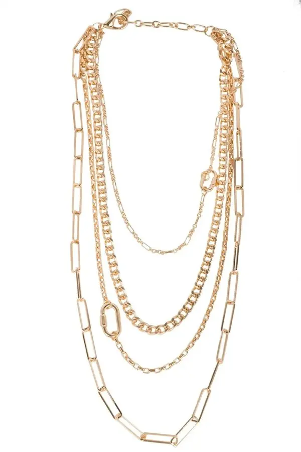 Saachi Layered Chain Multi Necklace - Gold