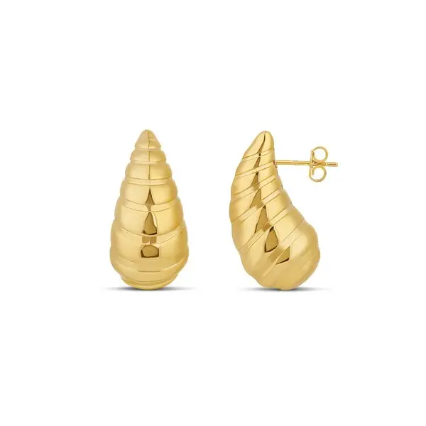 SHYMI Textured Tear Drop Hoops - Gold