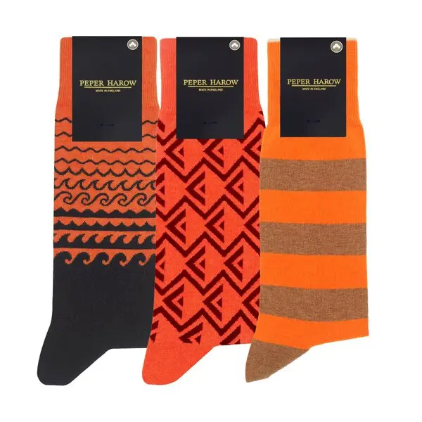 PEPER HAROW - MADE IN ENGLAND S Organic Sock Bundle - Orange